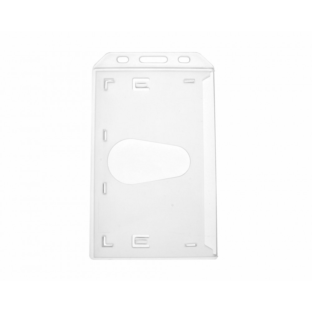 Enclosed Rigid Clear ID Card Holders with Thumb Slot - Vertical ...