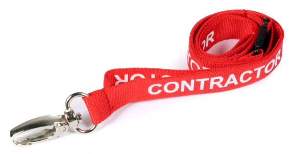 Pre-Printed Contractor Lanyards with Metal Lobster Clip | Universal ...