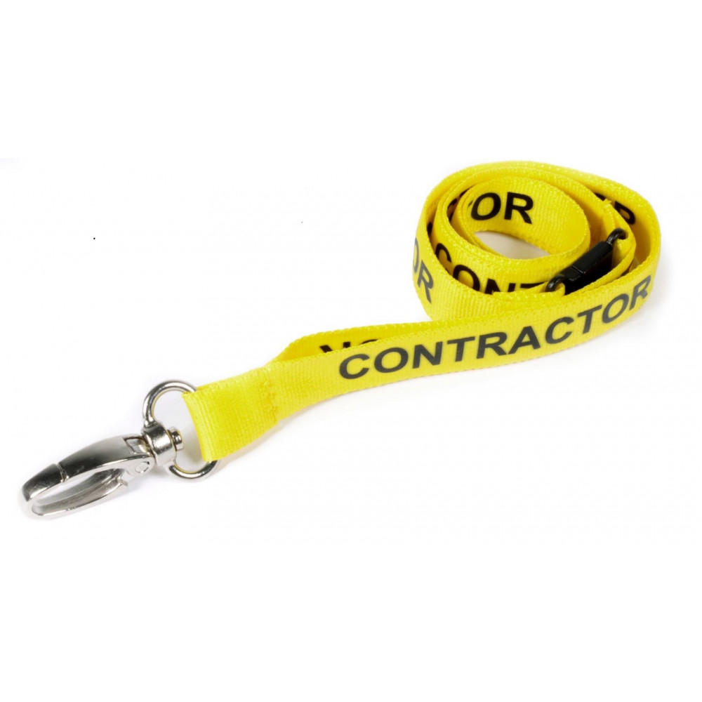 Pre-Printed Contractor Lanyards with Metal Lobster Clip | Universal ...