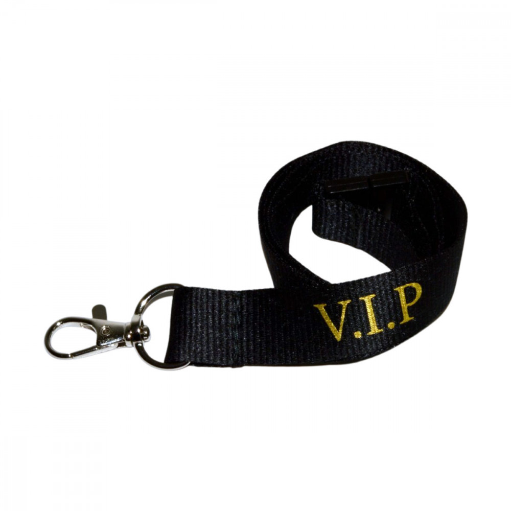 Metallic VIP Black Lanyards with Metal Clip | Universal Smart Cards Ltd